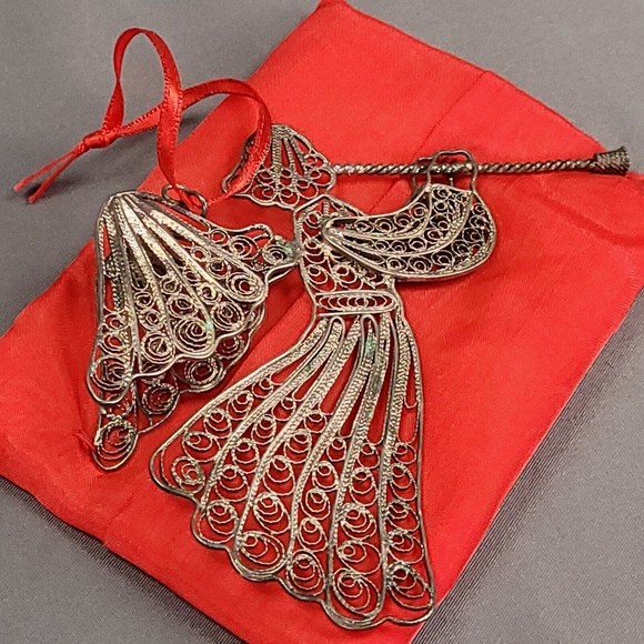 Prosperity Angels | Holiday | Vintage Christmas Angel Filigree Lace ...